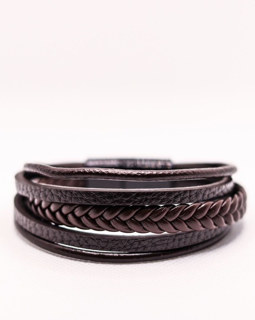 DRIP - Brown Multilayer Braided Leather Rope Bracelet