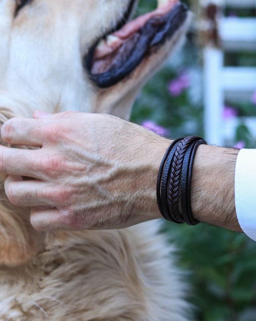 DRIP - Brown Multilayer Braided Leather Rope Bracelet